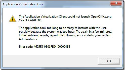 Error while opening an Application Virtualization app - Techyv.com